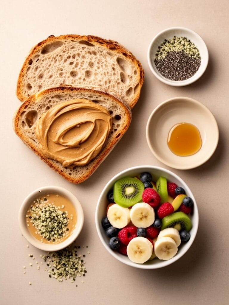 Loaded Sourdough Breakfast Toast with Nut Butter & Fruit