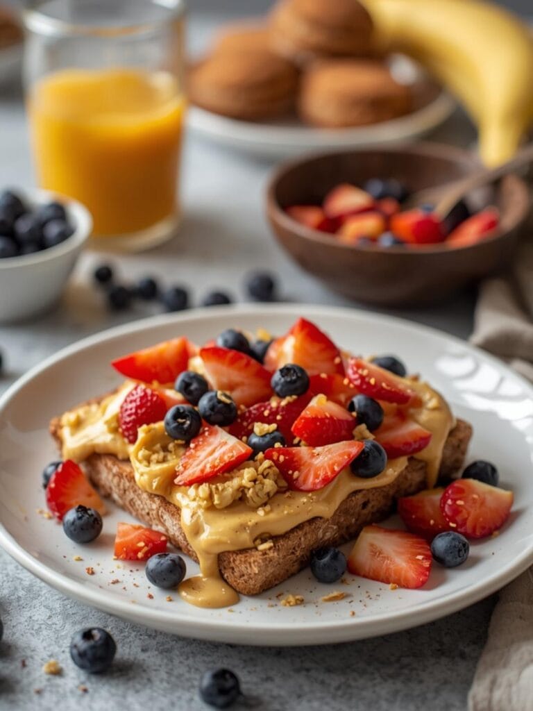 Loaded Sourdough Breakfast Toast with Nut Butter & Fruit